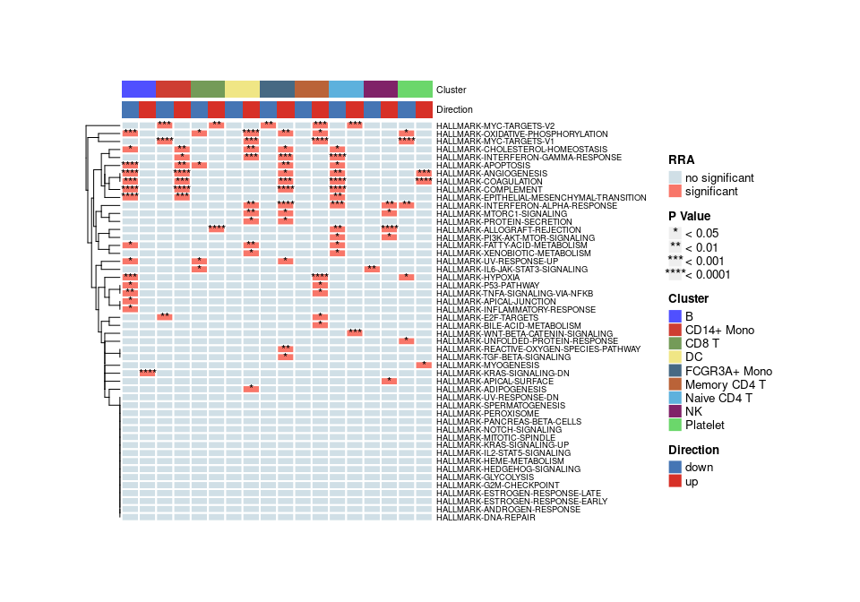 The integration of single cell rank-based gene set enrichment analysis • irGSEA